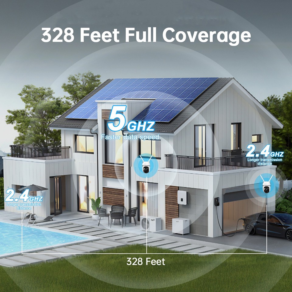 5G & 2.4G WiFi Outdoor Security Camera 2K Wireless Home Camera Easy ...