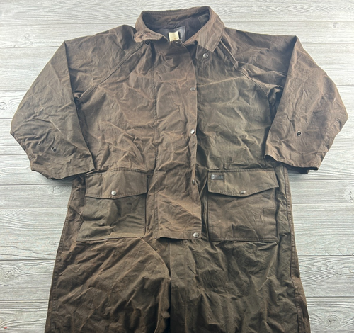 Australian Outback Collection Duster Coat Size XL Brown Oil Skin Cotton ...
