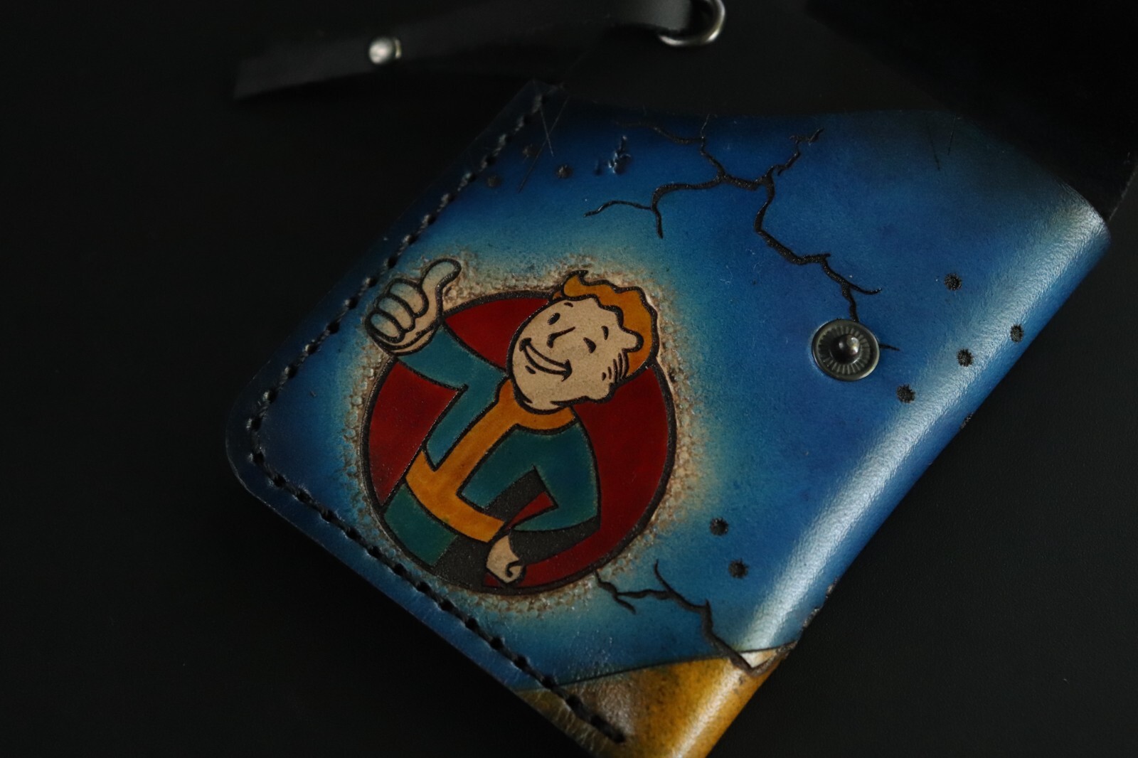 fallout wallet, vault boy, wasteland, EDC, handmade leather wallet ...
