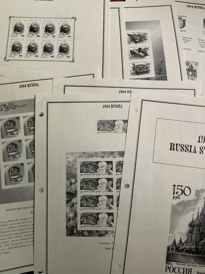 1994 Russia unused 17 pages from Mystic Stamp Co (no stamps) | eBay