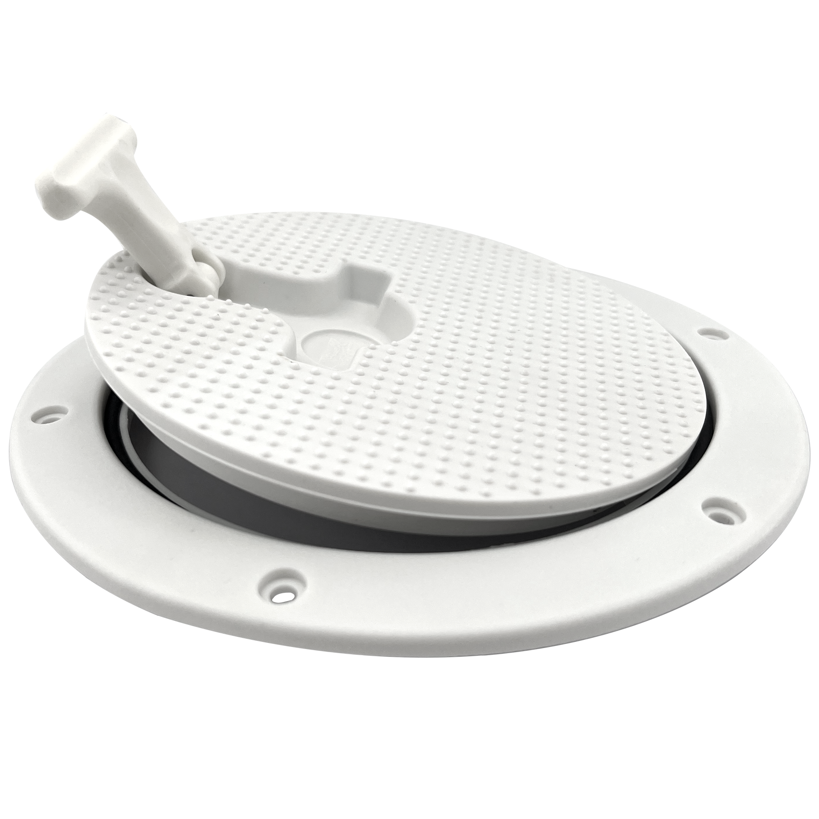 ISURE MARINE Boat 6 Inch Deck Plate Hatch White Plastic With T-handle ...