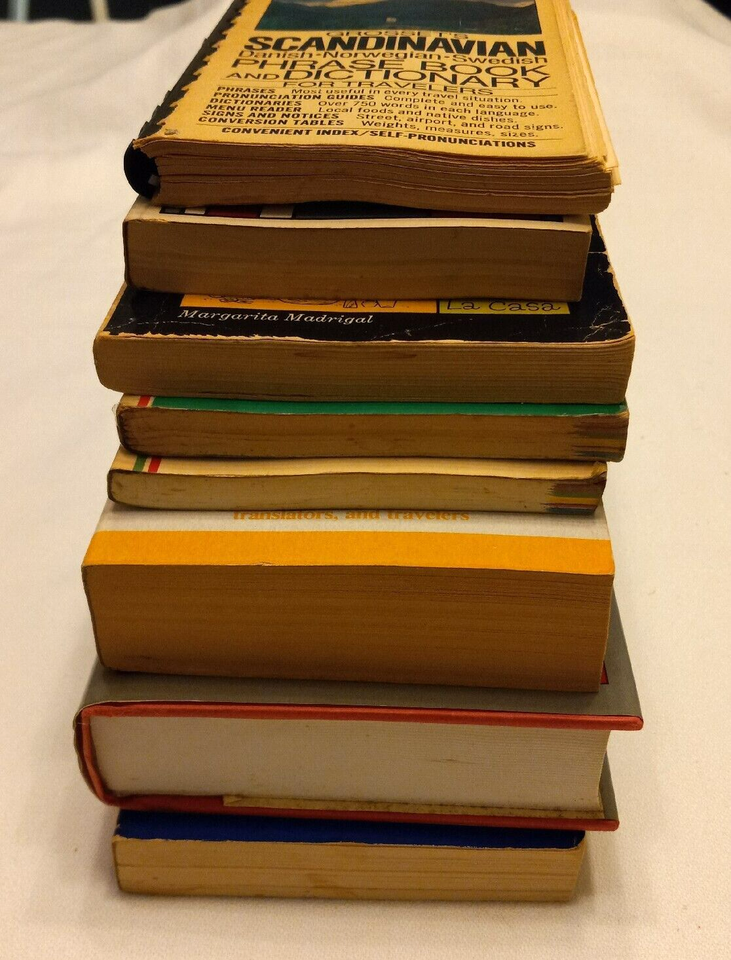 VTG. LOT OF 8 LANGUAGE STUDY AIDS FRENCH ITALIAN SPANISH RUSSIAN ...