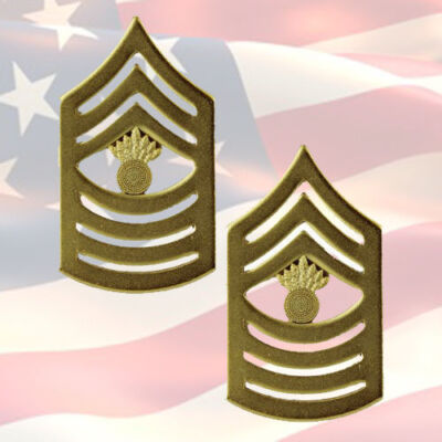 U.S.M.C - MASTER GUNNERY SERGEANT CHEVRONS | PAIR | 22K GOLD PLATED ...