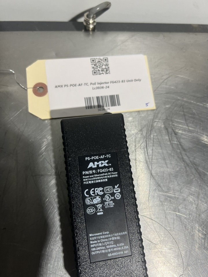 AMX PS-POE-AF-TC, PoE Injector FG423-83 Unit Only Lc3036-24 | eBay