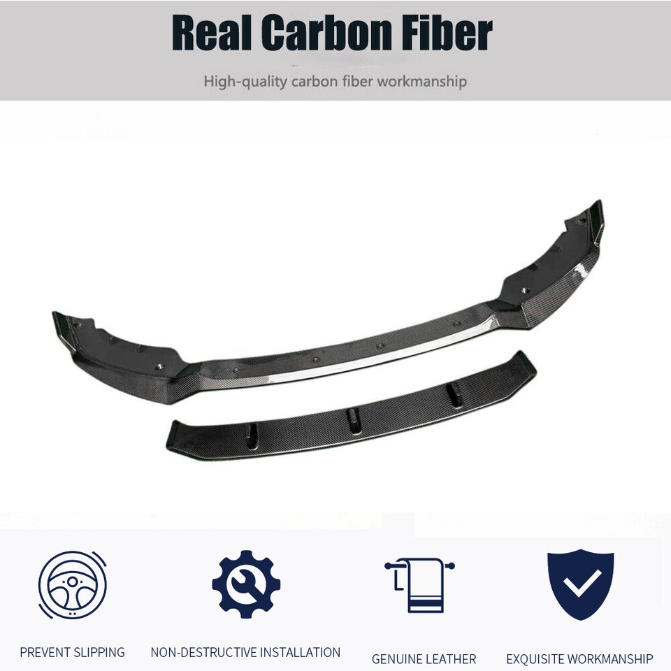 Fit For BMW X6 G06 M Sport 2020-2023 Real Carbon Fiber Front Bumper Lip ...