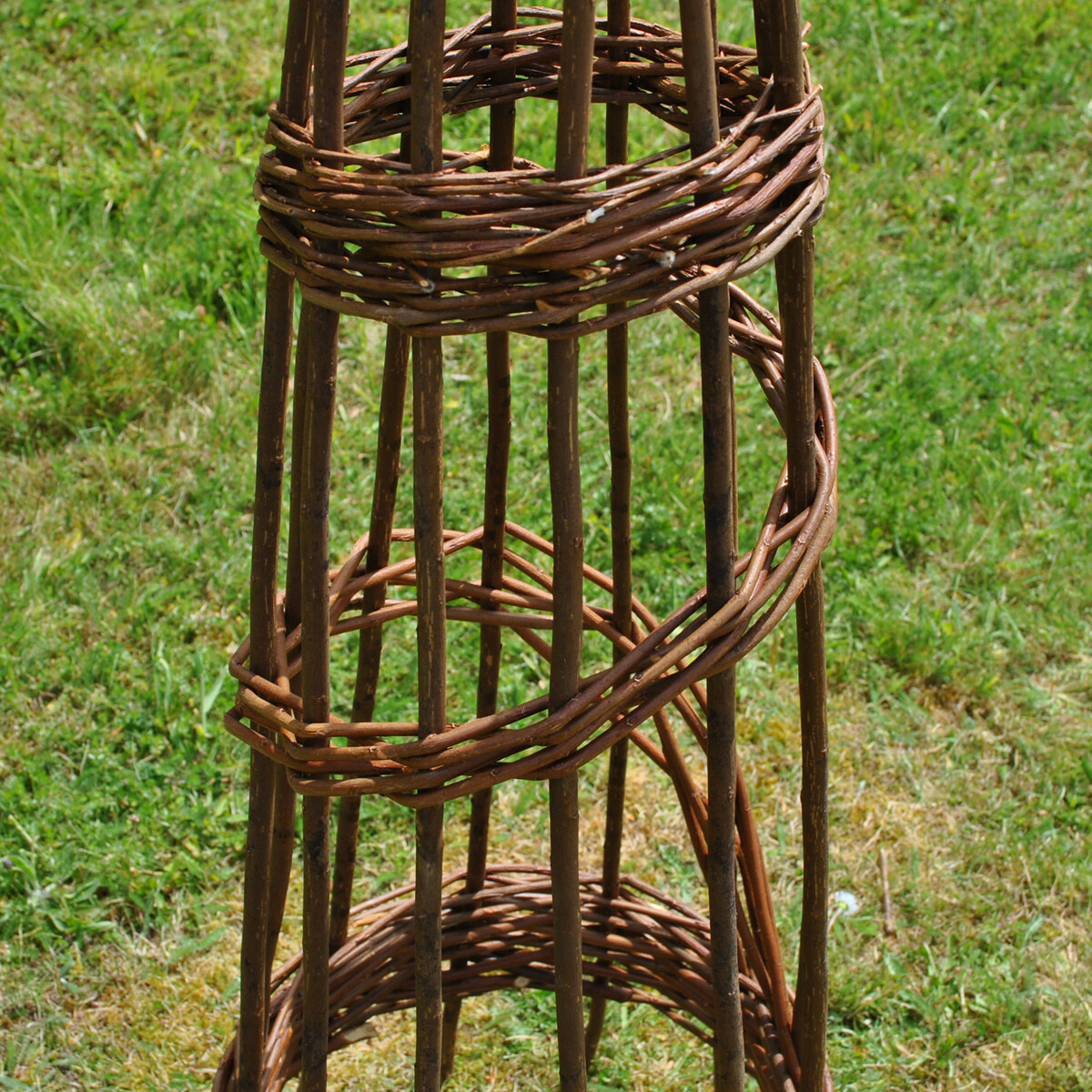 Spiral Willow Garden Obelisk (1.2m) Pyramid Climbing Plant Support ...
