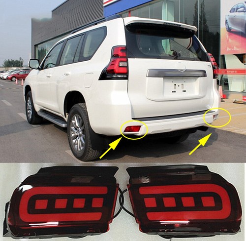 For TOYOTA Land Cruiser PRADO LC/FJ150 Red LED Fog Bumper Tail Lights ...