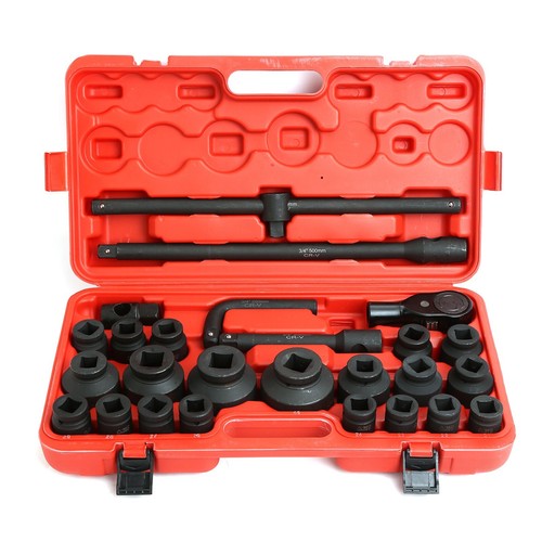 3/4" Dr Metric Impact Socket Set 27 PCS 21 mm to 65 mm Shallow Socket ...