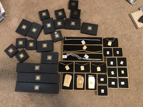 20 Vintage GM pocket knifes & gold filled pins service awards LOT Chevy ...