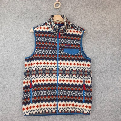 Patagonia Synchilla Aztec Fleece Vest Men Medium Western Blue ...