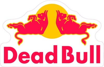 Deadbull Dead Bull Red Parody Funny Hard Hat Vinyl Bumper Sticker Decal ...