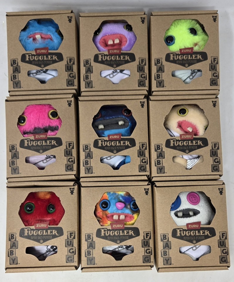 BABY FUGG Mini Zuru FUGGLER Complete Set of 9 FUGGLERS BABY FUGGS Ugly ...