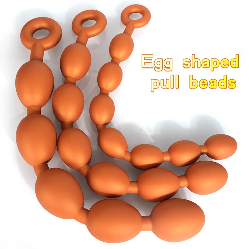 Eggs Shape Pull Beads Prostate Massage Long Deep Butt Anal Plug ...