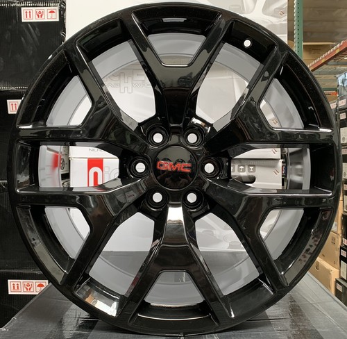 24” INCH GMC SIERRA YUKON GLOSS BLACK WHEELS CHEVY TAHOE SILVERADO ...