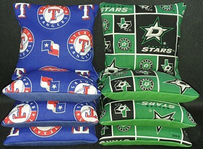 Set Of 8 Texas Rangers Dallas Stars Cornhole Bean Bags Free Shipping | eBay