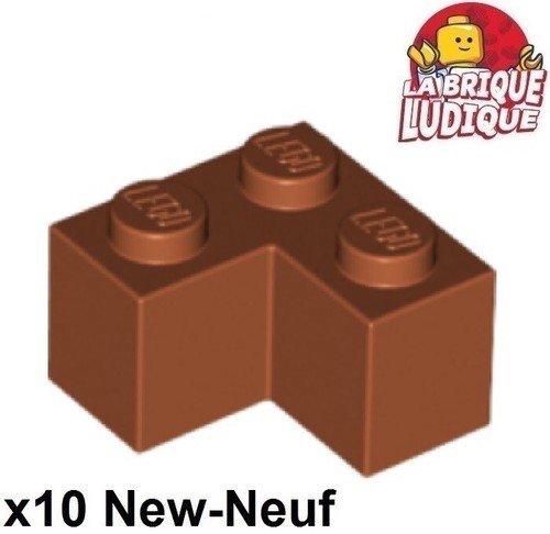 Lego 10X Brick 2X2 Corner Angle L Dark Orange 2357 New | eBay