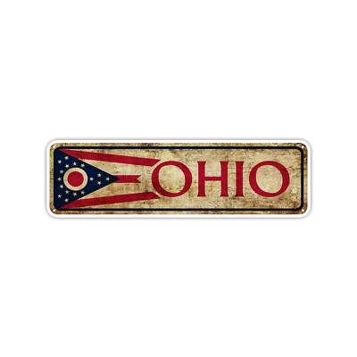Ohio State Flag Vintage Sign Ohioan Gift Road Wall Bar Décor Aluminum ...
