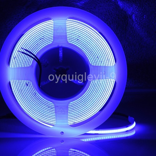 5M DC 24V High Density Flexible Blue COB LED Strip Light RA90 384LEDs/M ...
