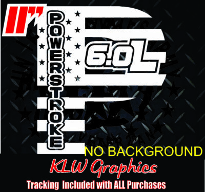 Powerstroke American Flag P 6.0L Decal Sticker Turbo Diesel Truck Def ...
