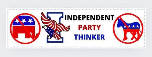 Independent Party Bumper Sticker Decal Political President Independent ...