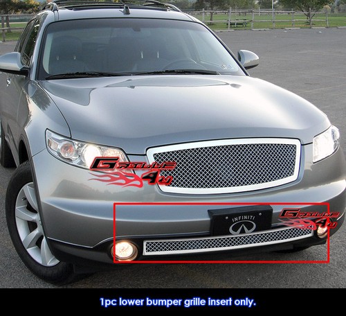 Fits 2003-2005 Infiniti FX35/FX45 Bumper Stainless Chrome Mesh Grille ...