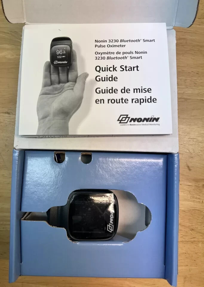 Nonin 02 meter Model 3230 Bluetooth Smart Pulse Oximeter- 100% ...
