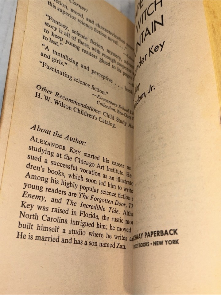 Escape to Witch Mountain by Alexander Key 1975 Vintage PB Disney Movie ...