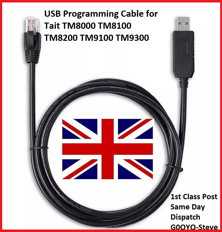 USB Programming Cable Tait TM8110 TM8115 TM8200 TS8107 TM9100 TM9300 ...