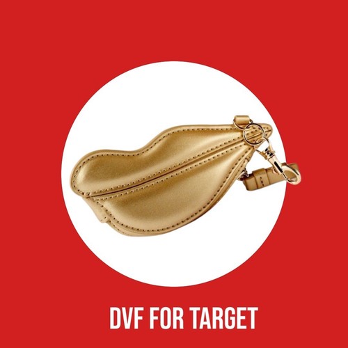 New Gold DVF Diane Von Furstenberg Target Lips 💋Coin Pouch Purse Wallet ...