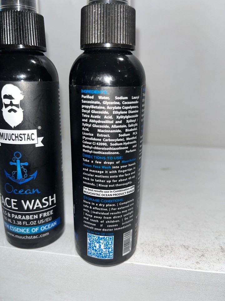 2 new mustache face wash with essence of ocean, 3oz each | eBay