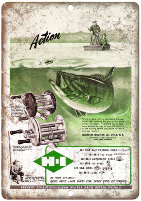 H-I Fishing Reel Horrocks Ibbotson Co. Ad - 10'" x 7" Reproduction ...