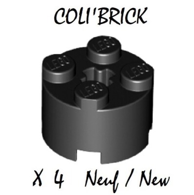 Lego 3941 - 4x Brique Ronde Brick Round 2x2 - Noir Black - 6143 6116 ...