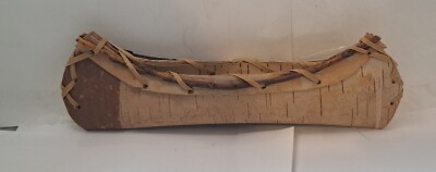 Miniature Leather Canoe handmade 8.5" long Cottage Core Native American ...