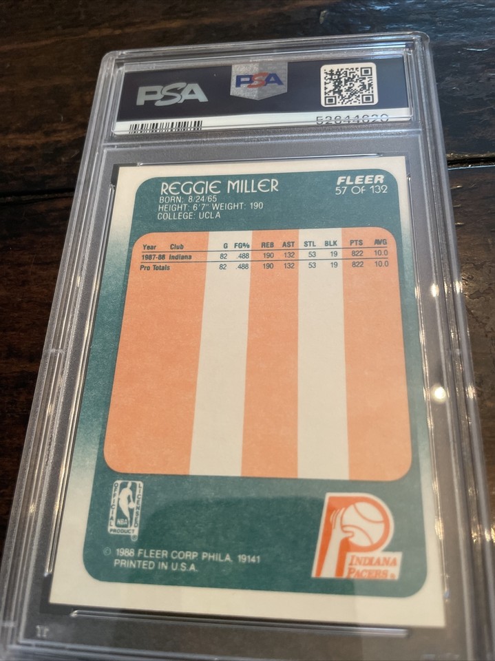 1988 Fleer #57 Reggie Miller Rookie Card PSA 8 Pacers “Miller Time” | eBay