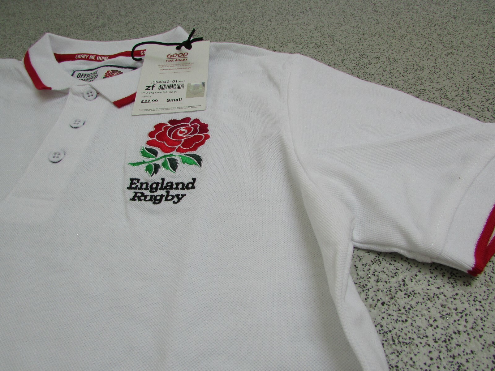 Official RFU England Rugby Core Men's Polo Shirt, Embroidered Badge ...