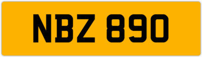 NBZ 890 N 3x3 DATELESS PRIVATE NUMBER PLATE NAT NAD NADIA NEL NEIL ...
