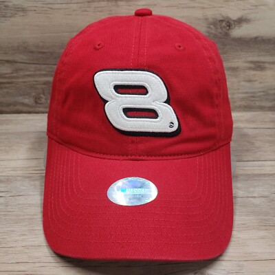 Dale Earnhardt Jr Hat Cap Strap Back Chase Authentics 8 Logo Red Cotton ...