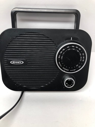 Jensen MR-550 Mini Portable AM/FM Radio Black With AUX Line-In ...