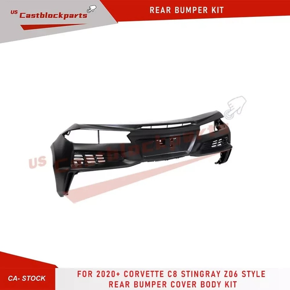 For 2020+ Corvette C8 Stingray Z06 Style Front + Rear Bumper Full Body ...