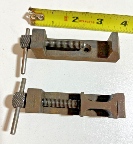 SET OF 2 L.S. STARRETT SMALL TOOLMAKERS MACHINIST STEEL CLAMPING VISE ...