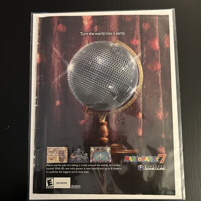 2005 Mario Party 7 Nintendo Gamecube Magazine 8”x10.5” Promo Print Ad ...
