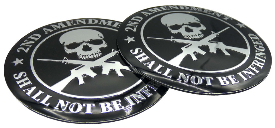 2x Metal 2nd Amendment Decal Sticker Emblem Badge Auto Car Truck Dome 2 ...