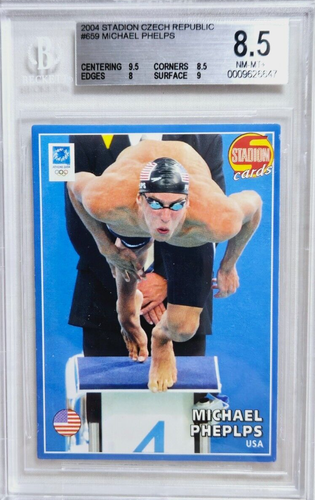 2004 Stadion World Stars #659 Michael Phelps Rookie Card RC BGS 8.5 NM ...