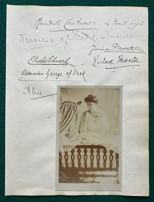 Antique Royal Autographs Prince Saxe-Coburg Gotha Princess Alice Prince ...