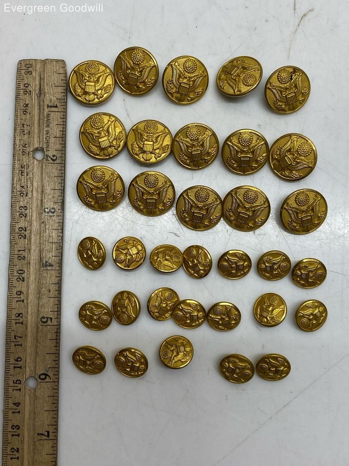 US Army Uniform Gold Tone Button Lot | eBay