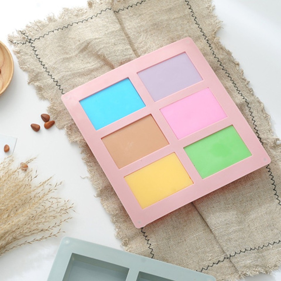 2pcs Soap Mould 6 Cavities Soap Silicone Mold DIY Tool Soap Cake Making ...