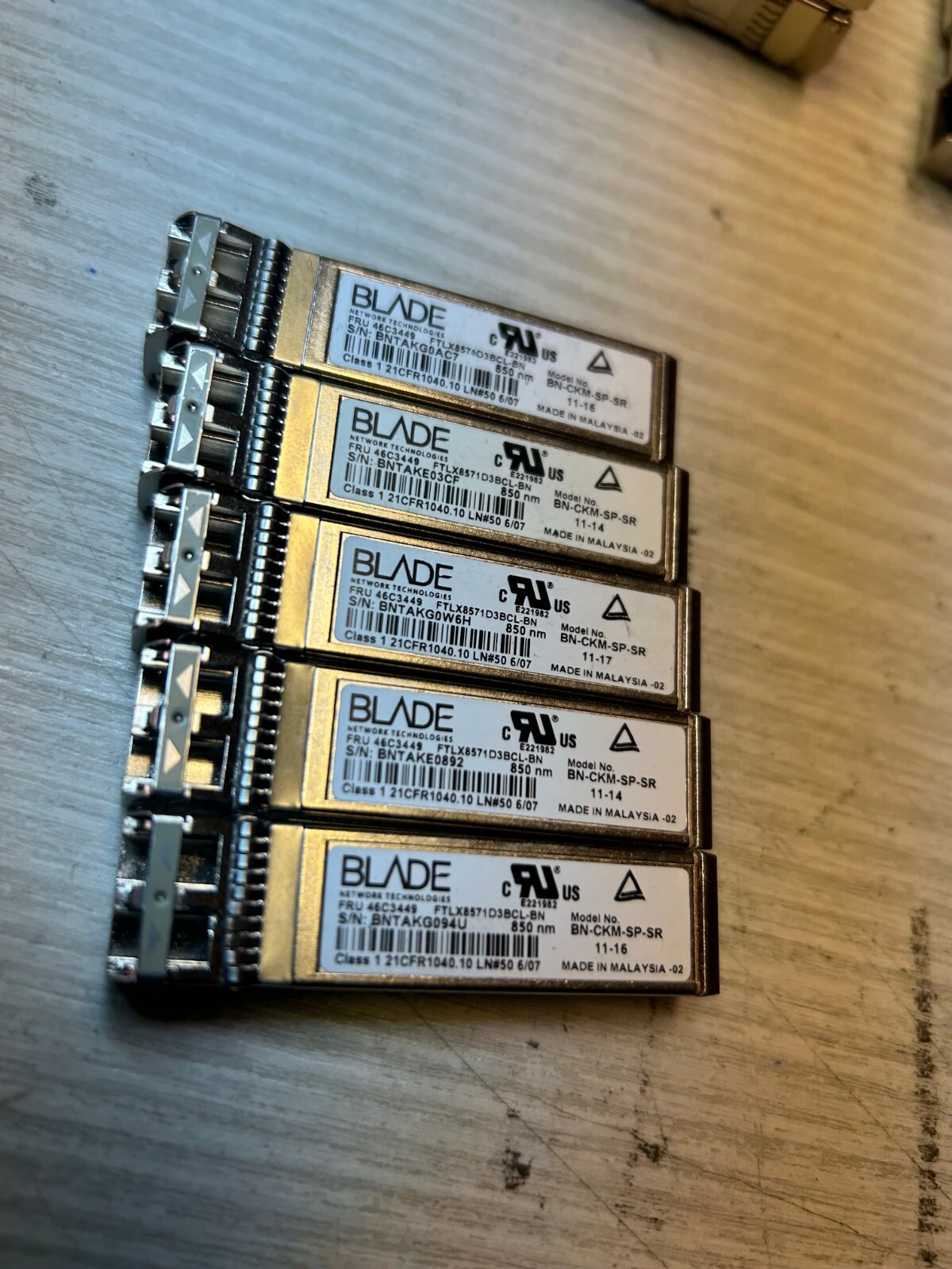 Lot of 35 Blade 46C3449 FTLX8571D3BCL-BN BN-CKM-SP-SR 10Gb SFP+ | eBay