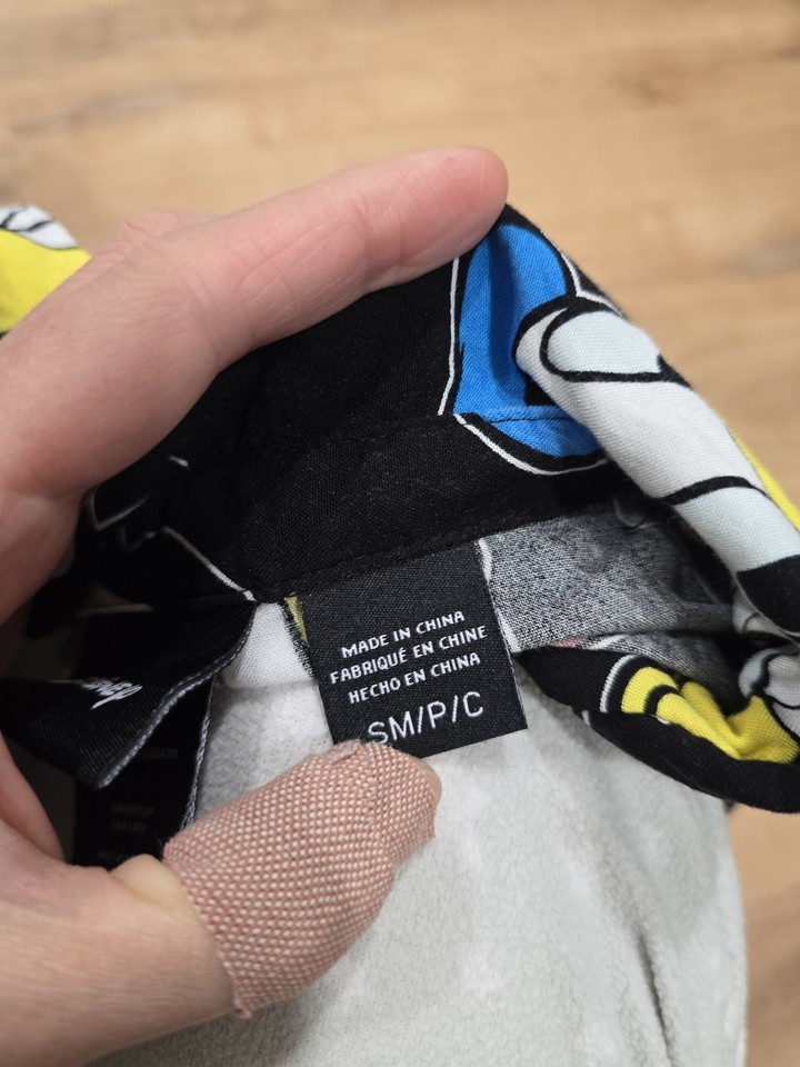 Men's Disney Mickey & Friends Rayon Hawaiian Style Black Button Up ...