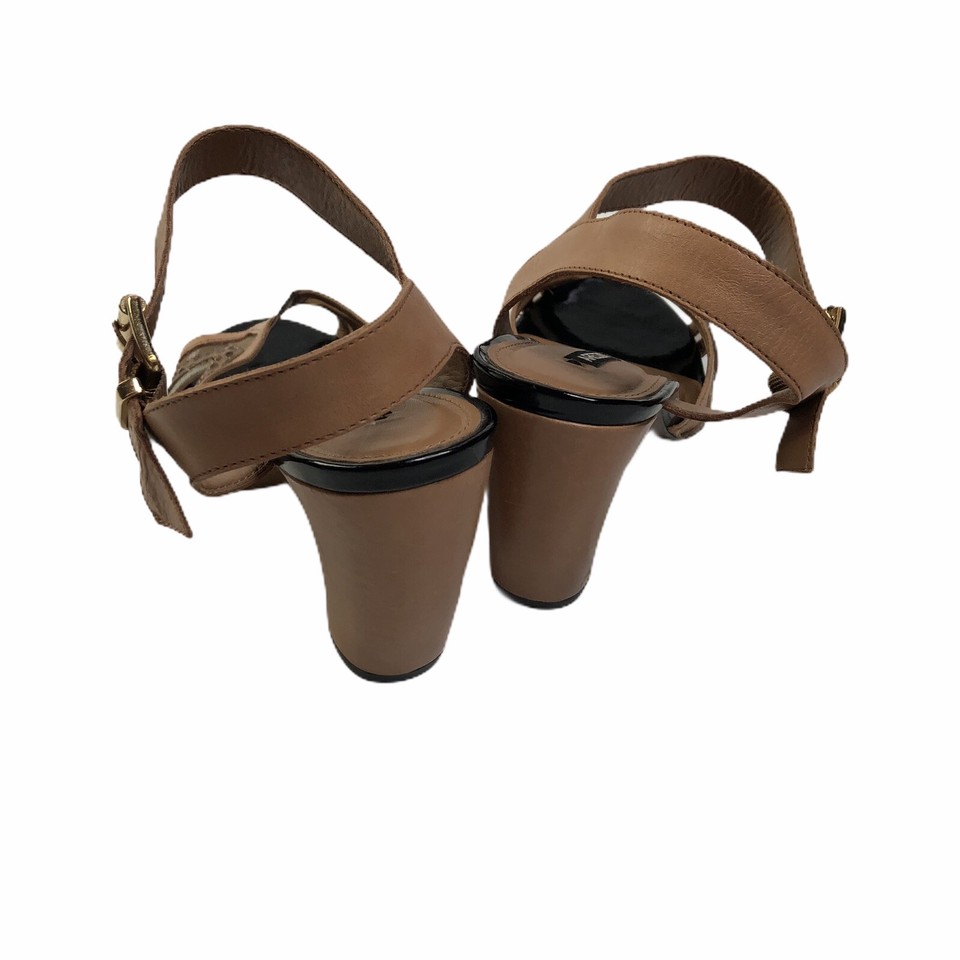 Arezzo Brazil Brown Black Patent Leather Snake Peep Toe Sandals Shoes ...