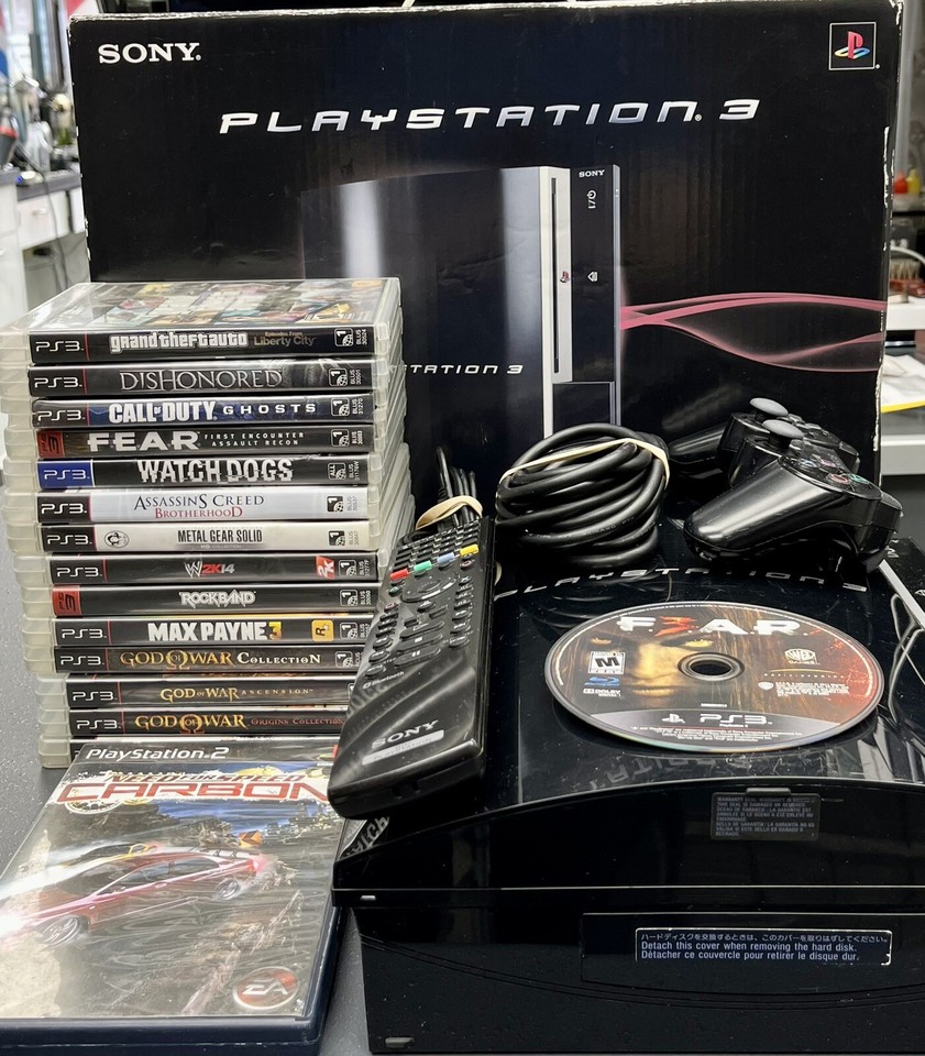 Sony PlayStation 3 PS3 Fat CECHG01 40GB Console Bundle W/ Controller ...